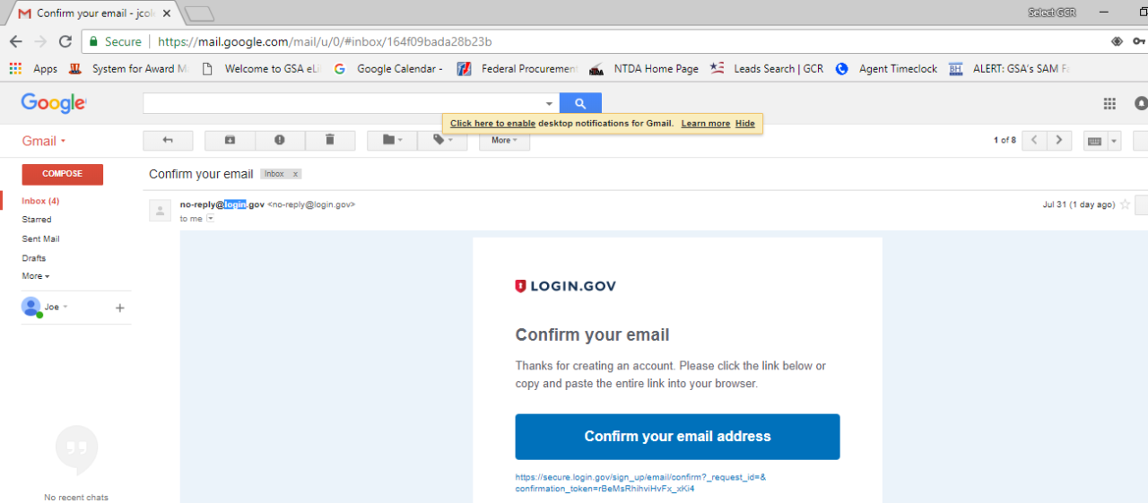 Steps To Register for a Sam.gov Login | Select GCR